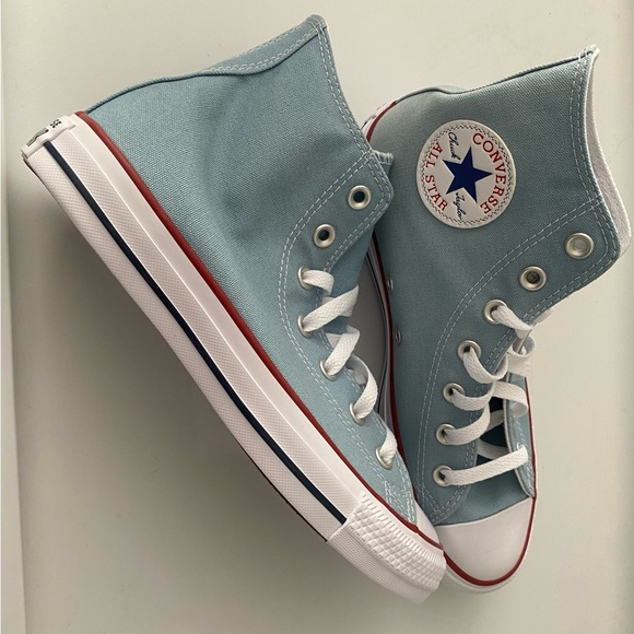 Converse | Shoes | Converse Chuck Taylor Light Blue High Top Sneakers ...